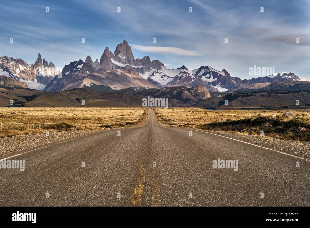 view of Mount Fitz Roy from the route Stock Photo - Alamy