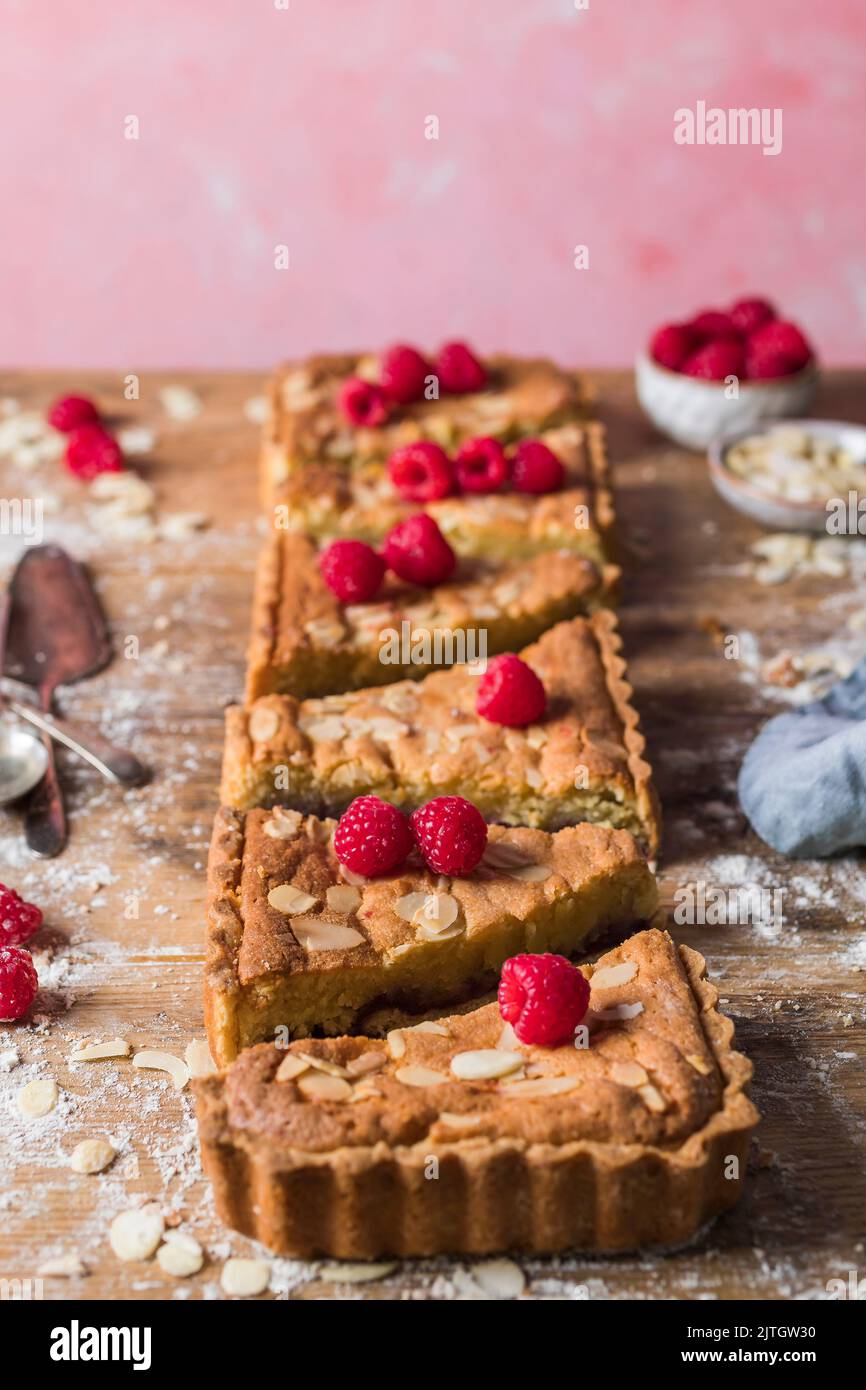 Homemade Bakewell tart with raspberries Stock Photo - Alamy