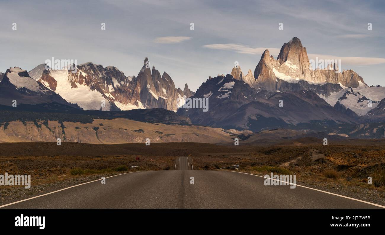 view of Mount Fitz Roy from the route Stock Photo - Alamy