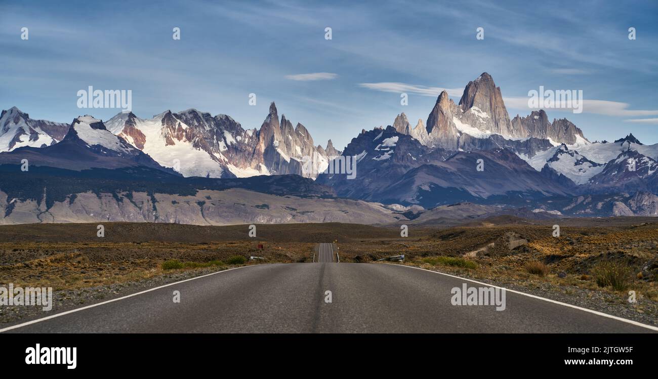 view of Mount Fitz Roy from the route Stock Photo - Alamy