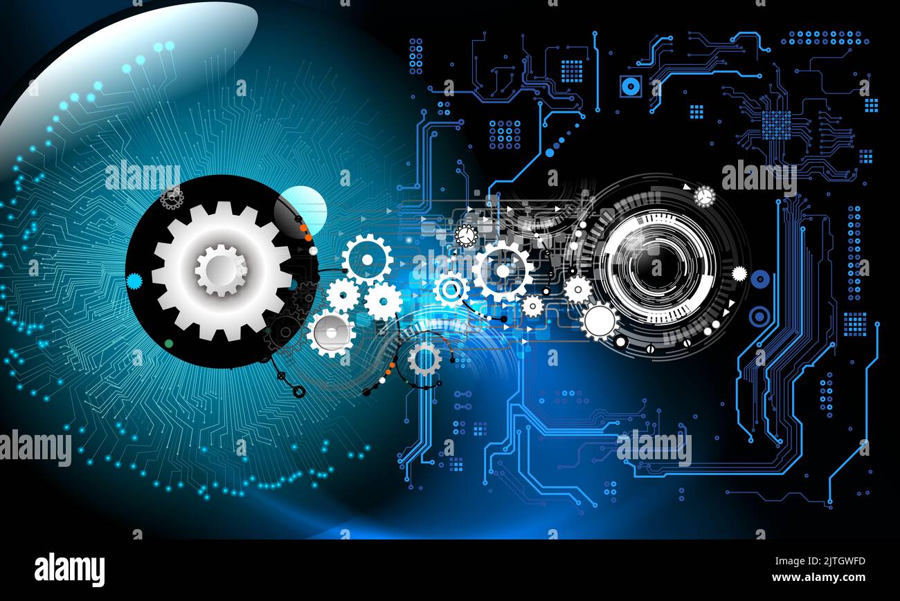 Abstract cogs futuristic global Molecules technology with linear and ...