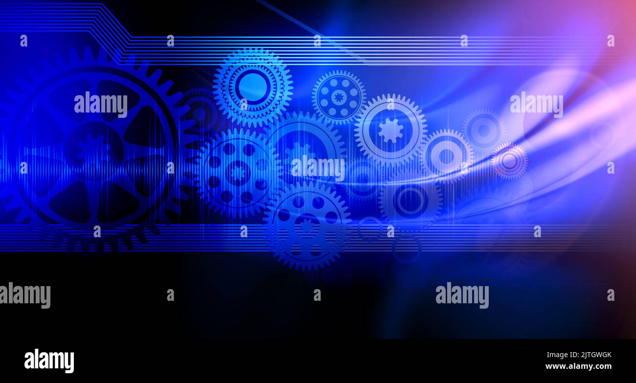 Abstract cogs futuristic global Molecules technology with linear and ...
