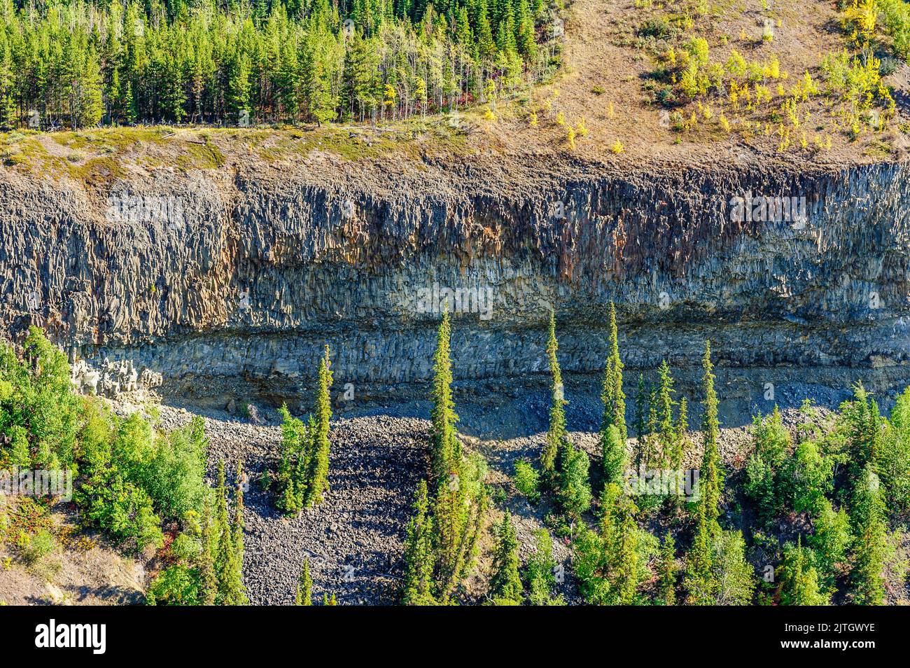 The colour patterns in the volcanic basalt rocks along the Stikine ...