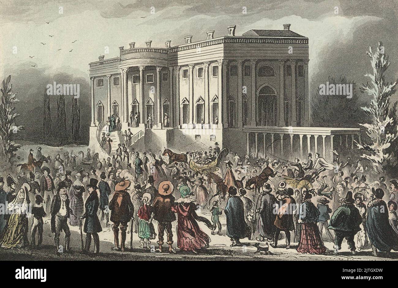 The crowd in front of the White House during President Jackson's first ...