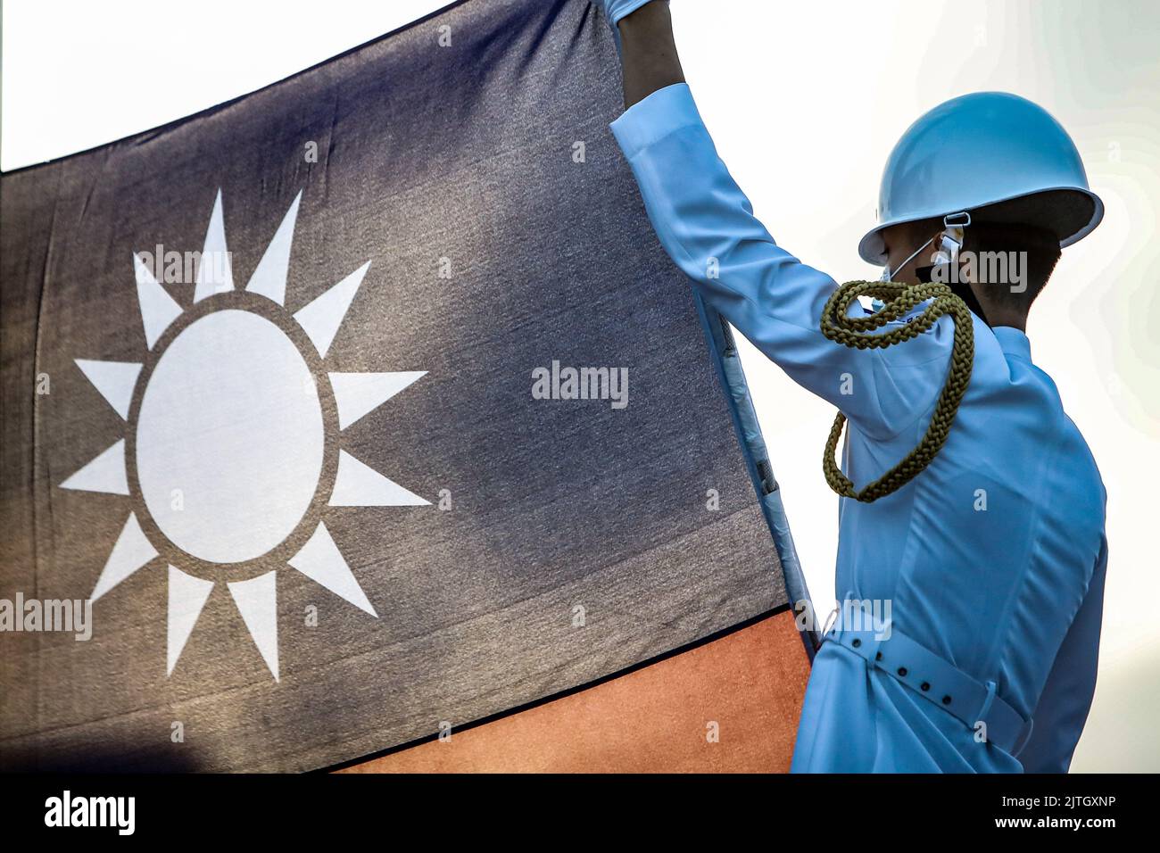 Taipri, Taipei, Taiwan. 30th Aug, 2022. Military honour guards hold a ...