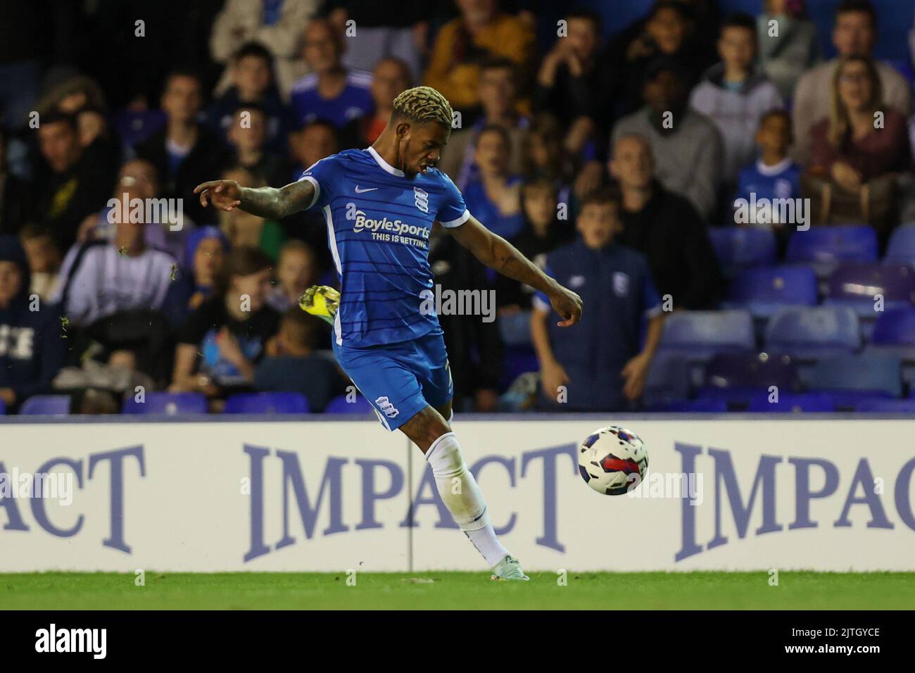 Juninho Bacuna #7 of Birmingham City crosses the ball Stock Photo - Alamy