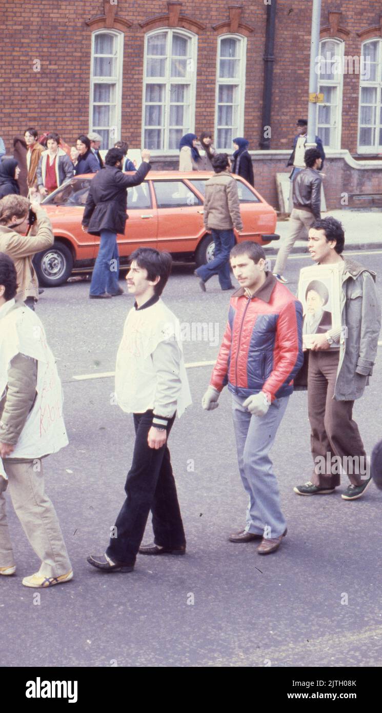 April 30, 1980, London, United Kingdom: Iranian supporters in a protest ...