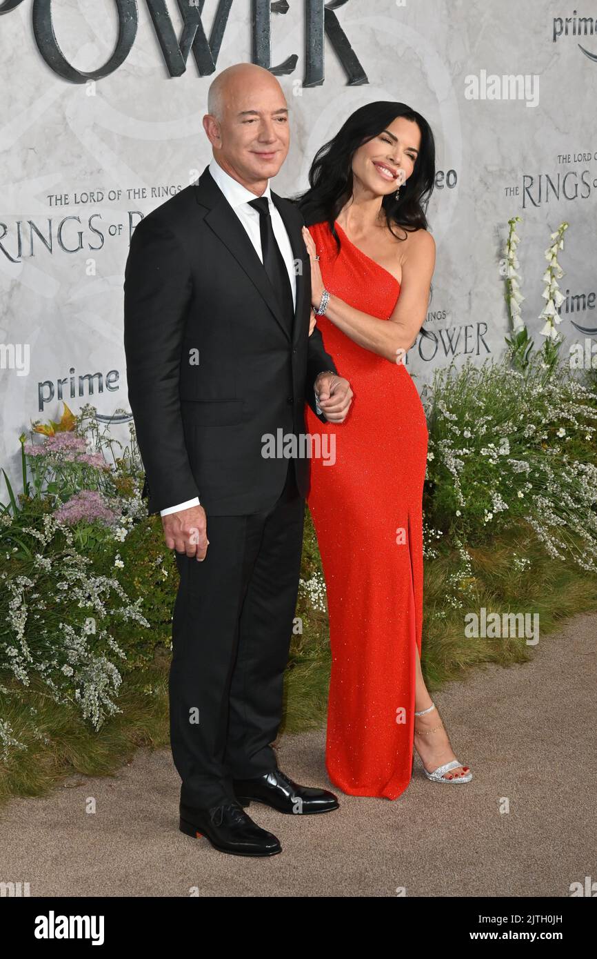 London, UK - 30 August 2022 Jeff Bezos and Lauren Sanchez at The Lord ...