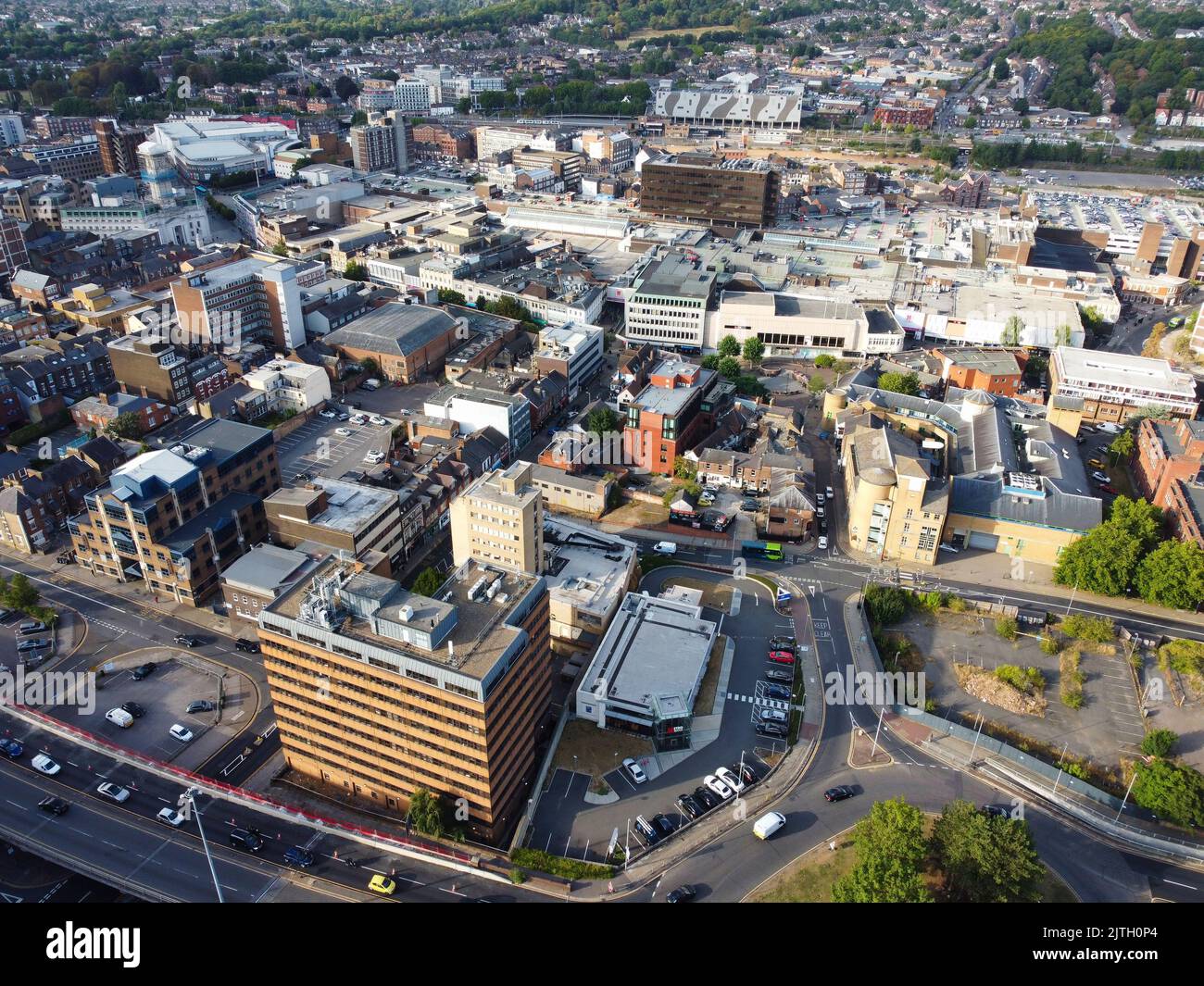 Luton city centre aerial hi-res stock photography and images - Alamy