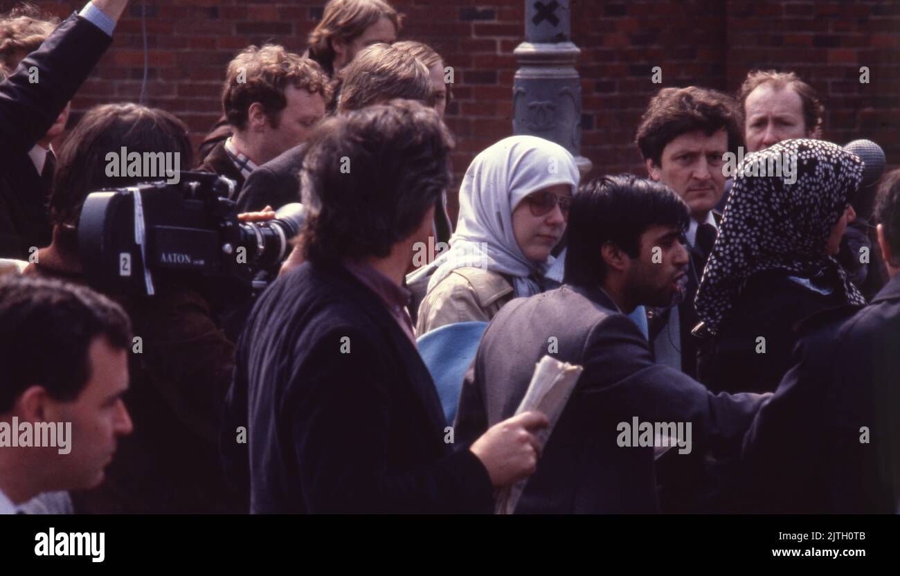 April 30, 1980, London, United Kingdom: Iranian supporters in a protest ...