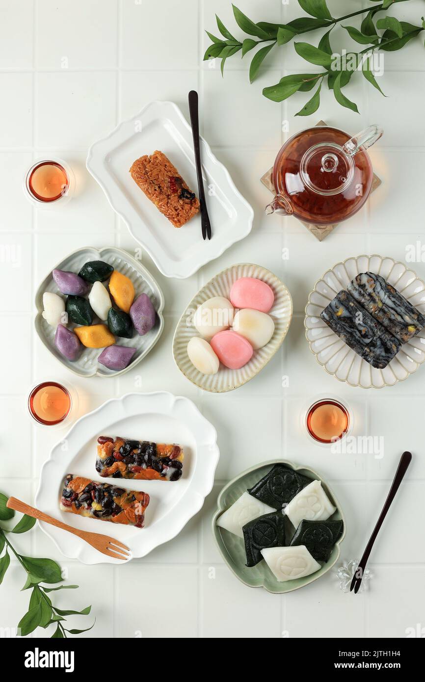 Various Rice Cake, Korean Traditional Food. Songpyeon, Baramtteok ...