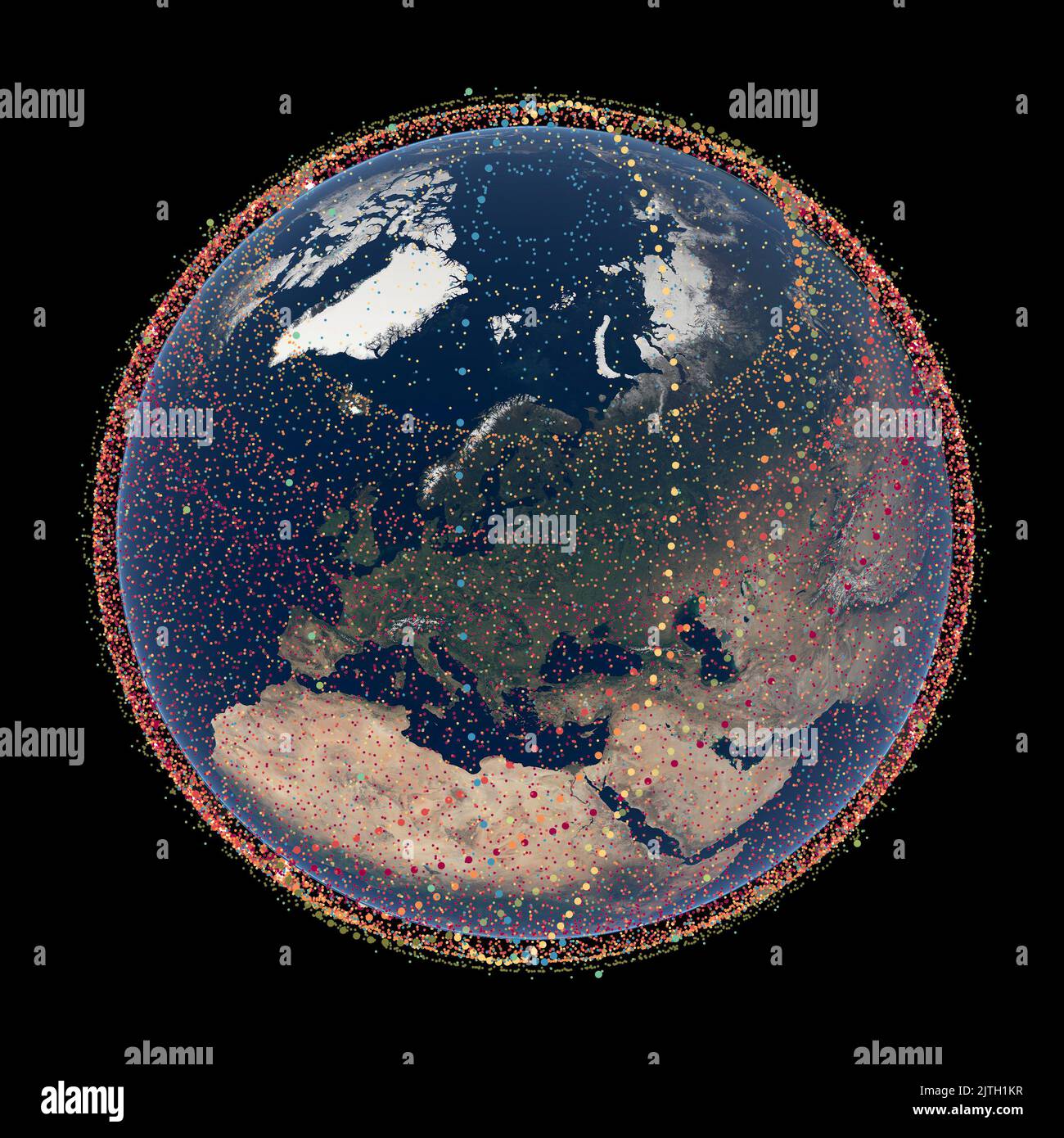 Starlink Generation 2 satellites constellation, illustration Stock ...