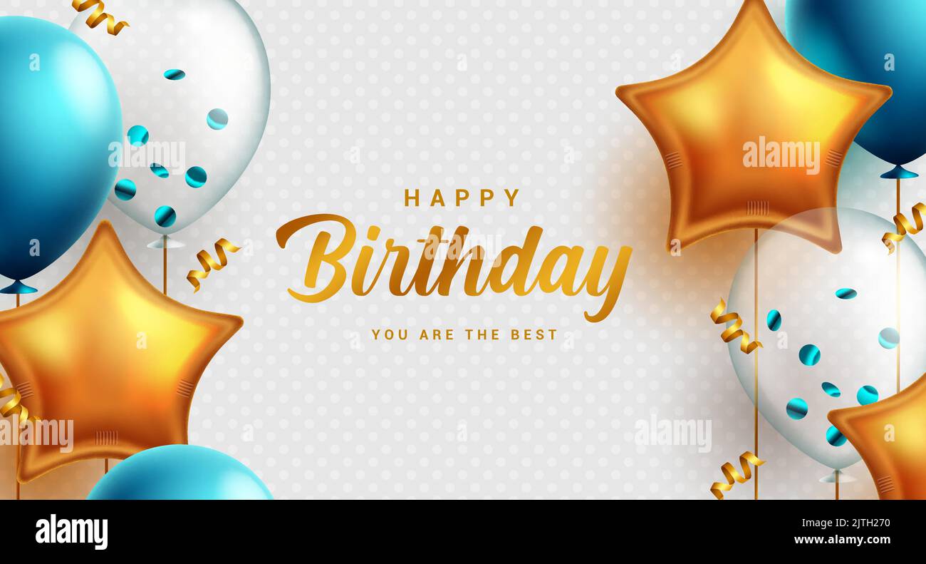 Happy birthday text vector background design. Birthday greeting in ...
