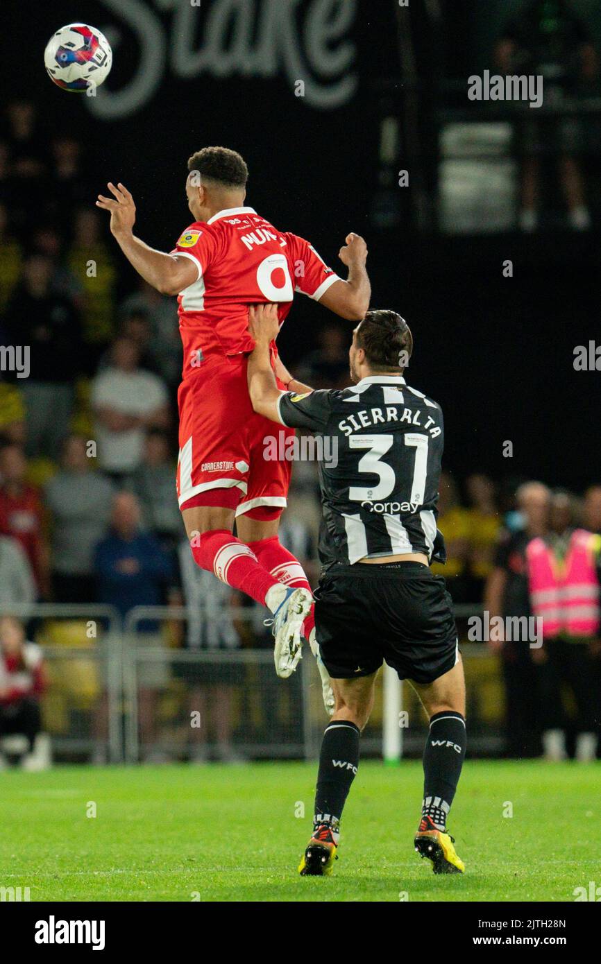Rodrigo Muniz #9 of Middlesbrough under pressure from Francisco ...