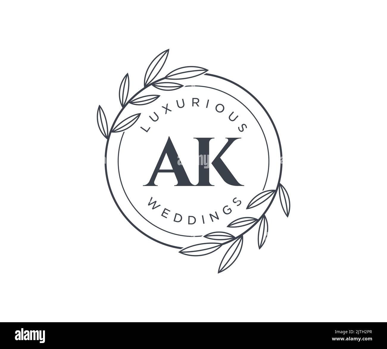 AK Initials letter Wedding monogram logos template, hand drawn modern ...