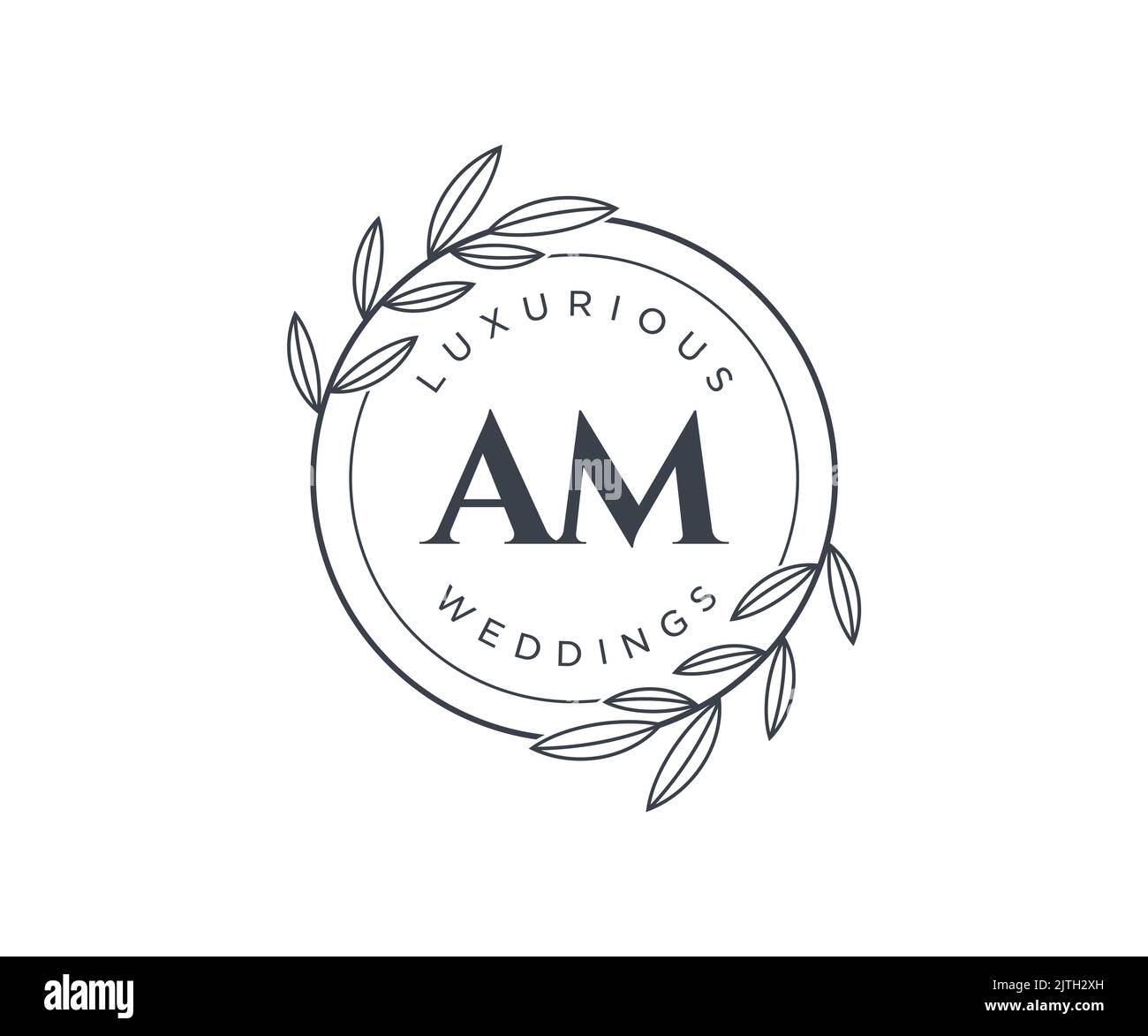 AM Initials letter Wedding monogram logos template, hand drawn modern ...