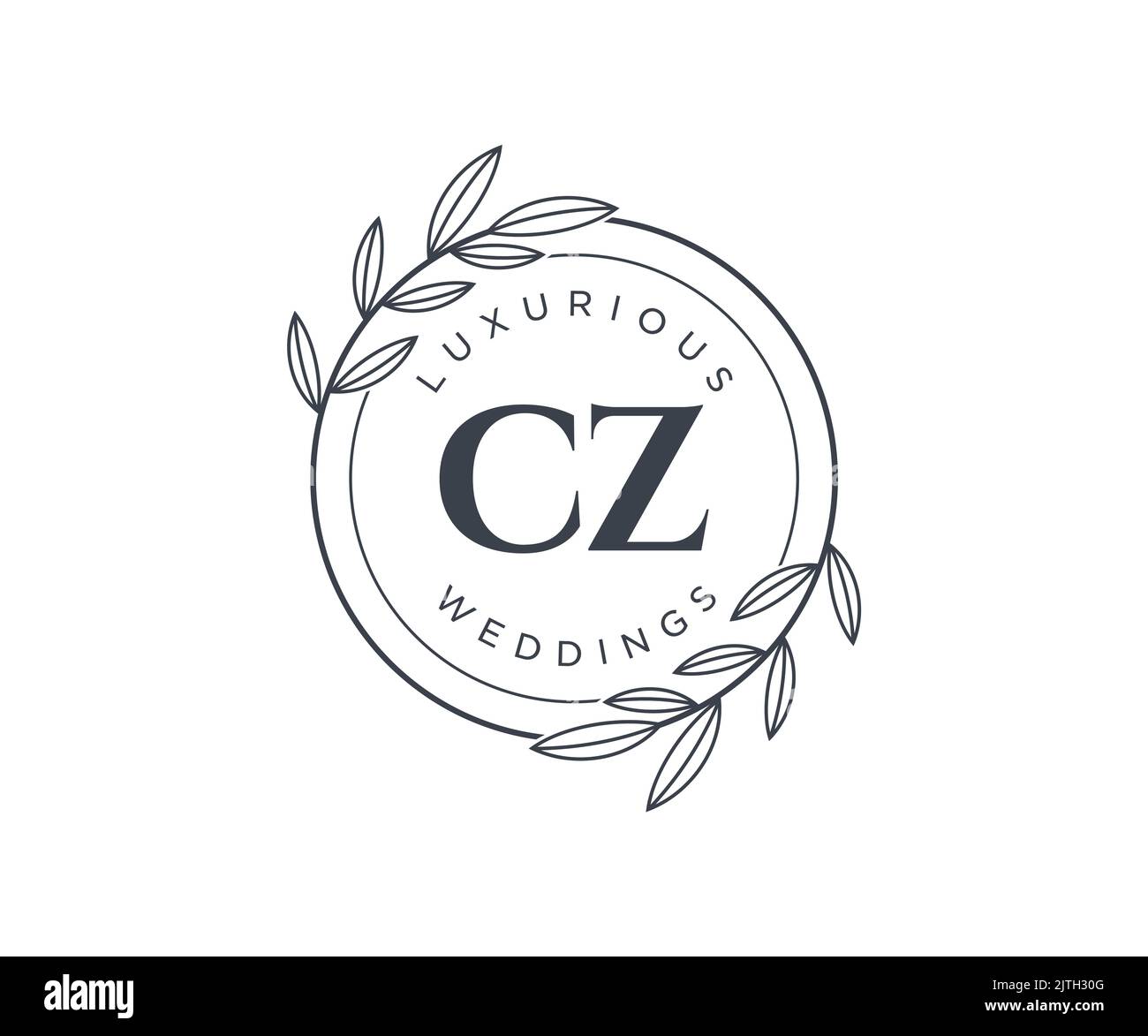 CZ Initials letter Wedding monogram logos template, hand drawn modern ...