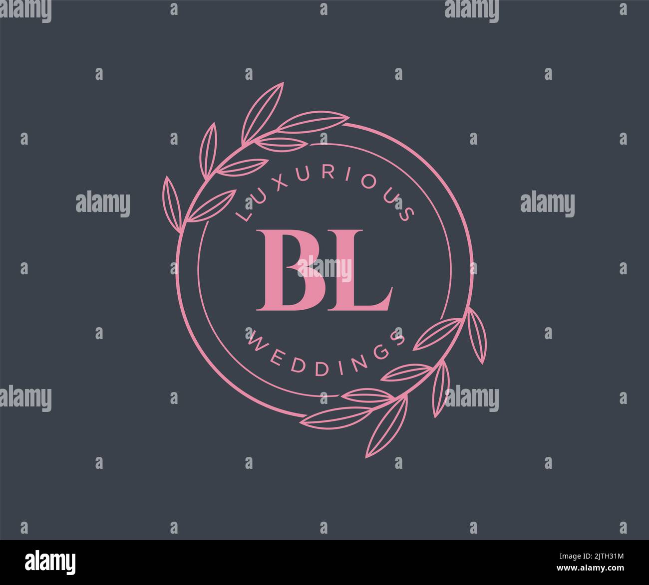 BL Initials letter Wedding monogram logos template, hand drawn modern ...