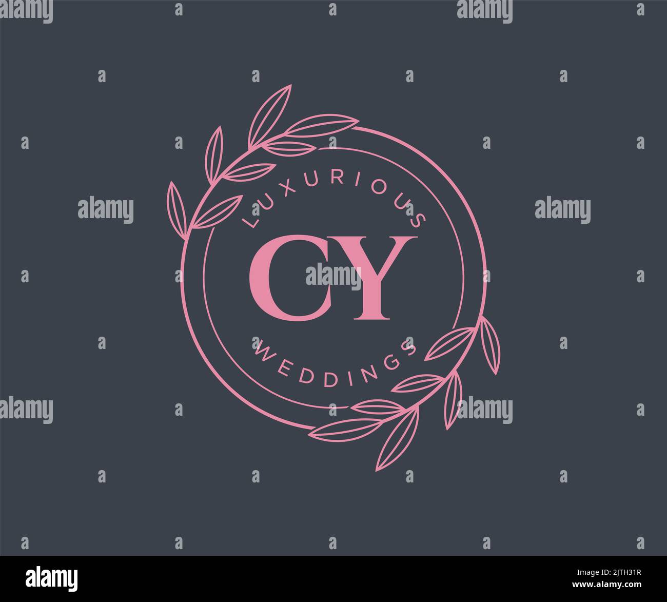 CY Initials letter Wedding monogram logos template, hand drawn modern ...