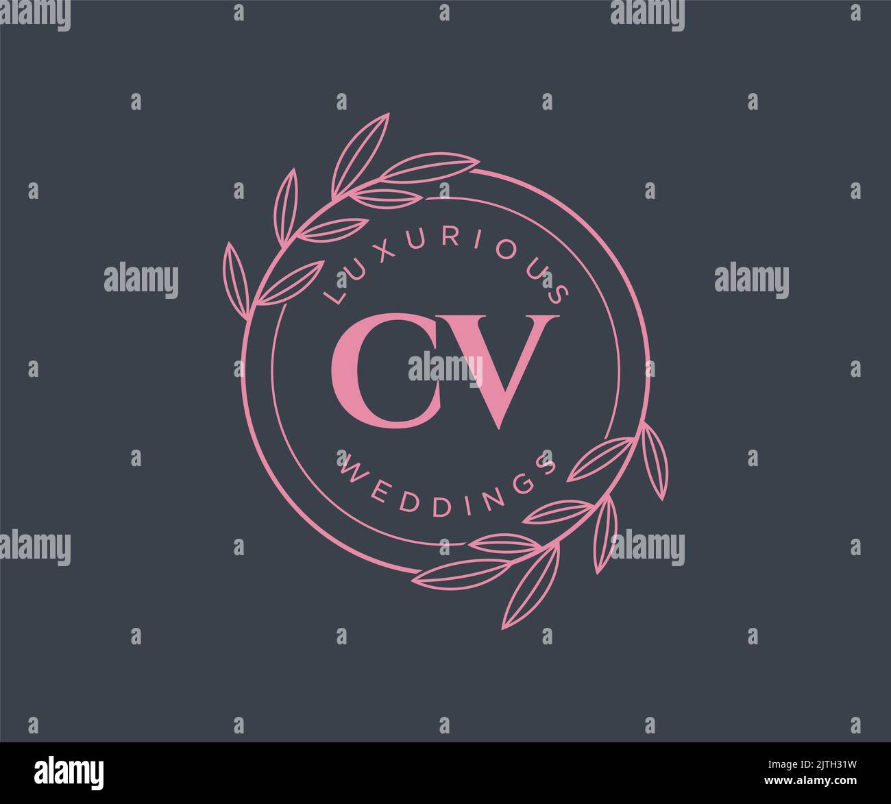 CV Initials letter Wedding monogram logos template, hand drawn modern ...