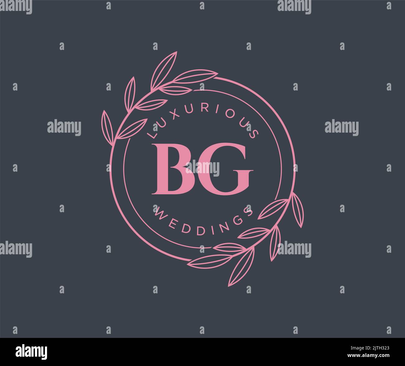 BG Initials letter Wedding monogram logos template, hand drawn modern ...