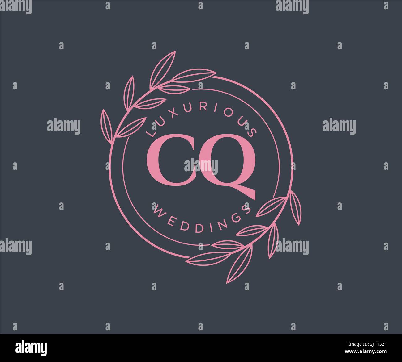 CQ Initials letter Wedding monogram logos template, hand drawn modern ...