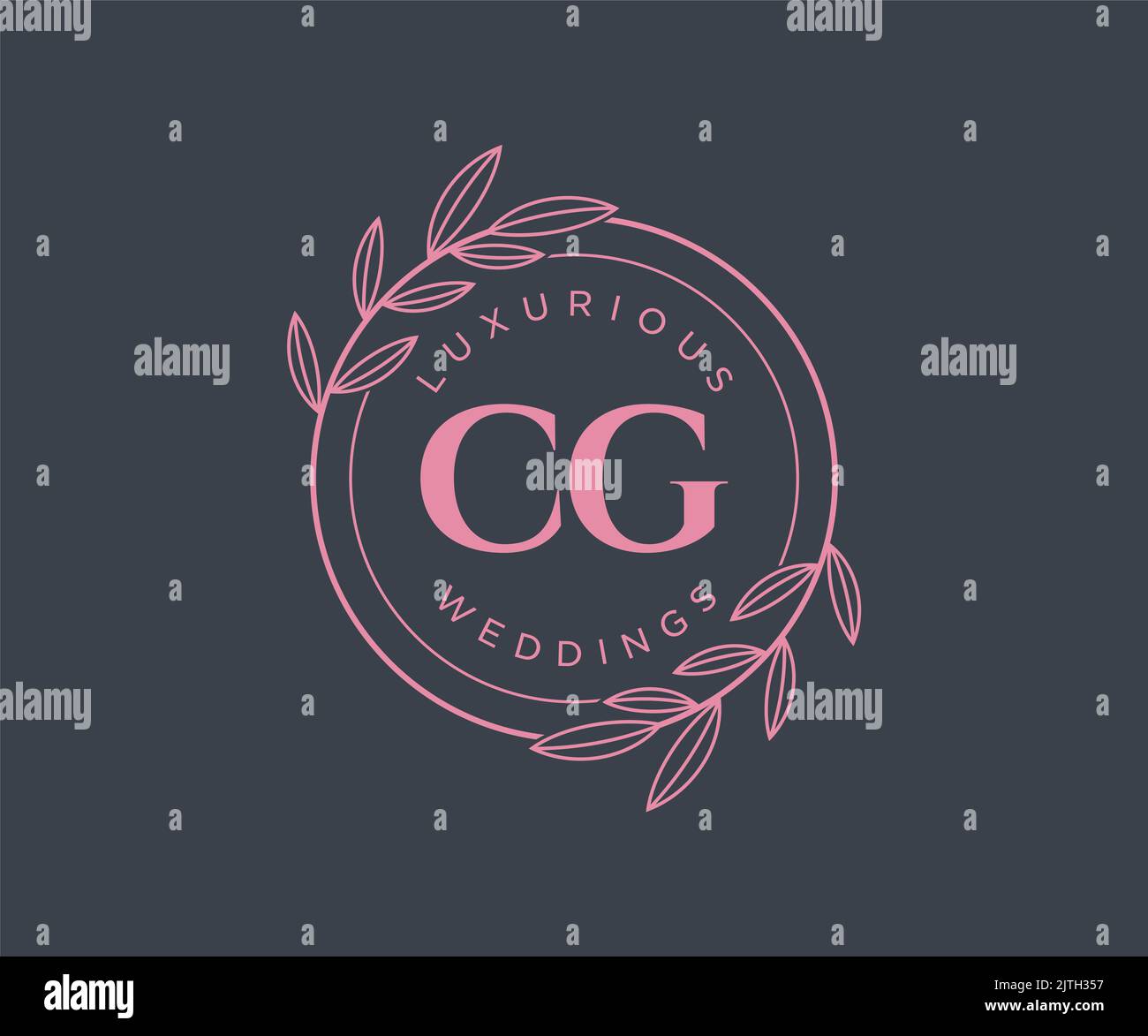 CG Initials letter Wedding monogram logos template, hand drawn modern minimalistic and floral ...
