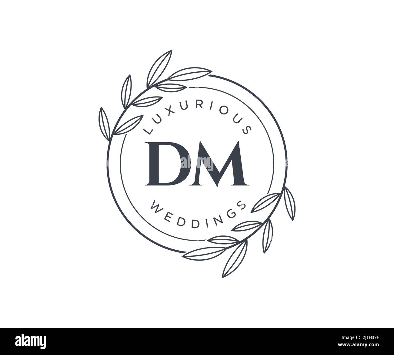 DM Initials letter Wedding monogram logos template, hand drawn modern ...
