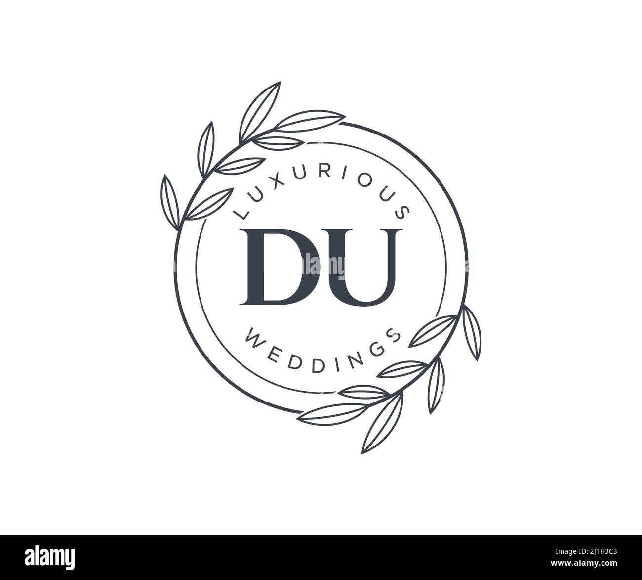 DU Initials letter Wedding monogram logos template, hand drawn modern ...