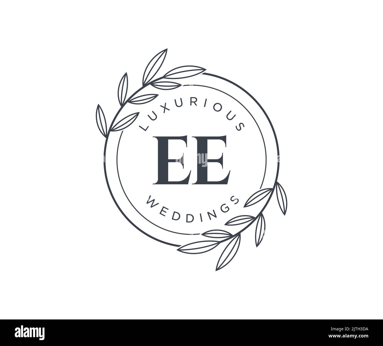 EE Initials letter Wedding monogram logos template, hand drawn modern ...
