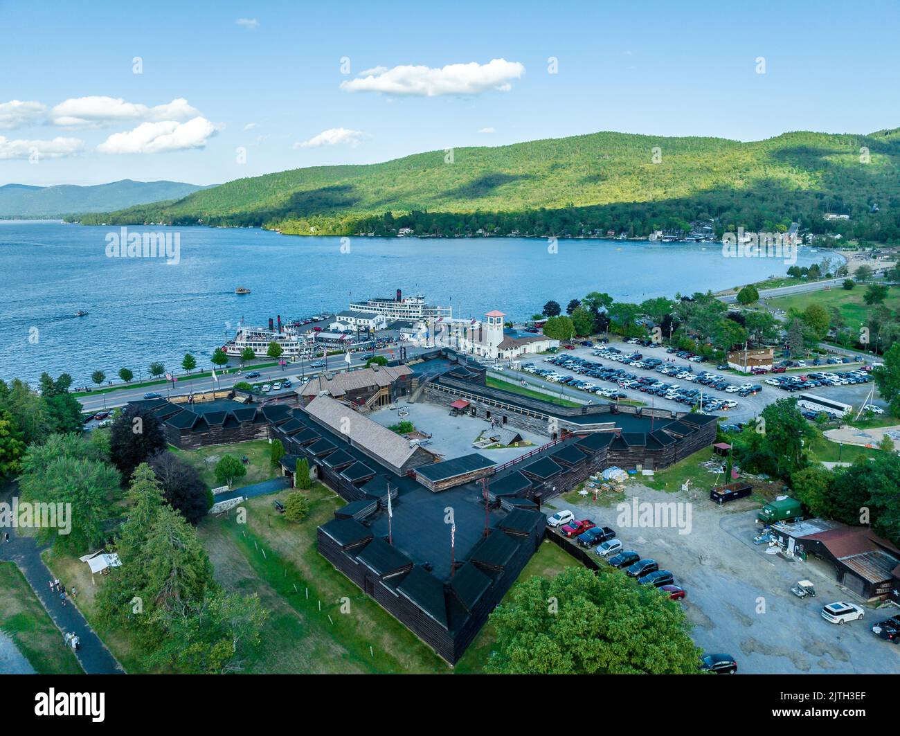 Panoramic aerial view of Lake George New York popular summer vacation ...