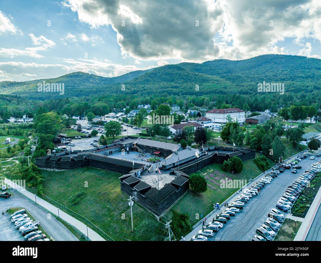 Panoramic aerial view of Lake George New York popular summer vacation ...