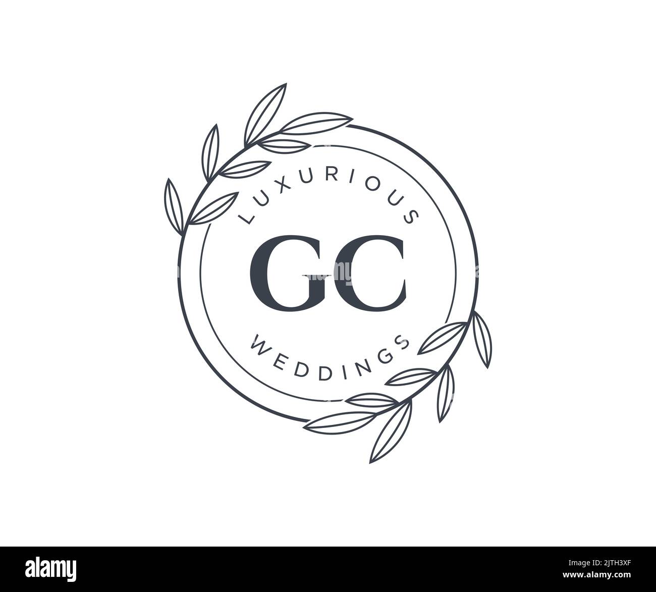 GC Initials letter Wedding monogram logos template, hand drawn modern ...