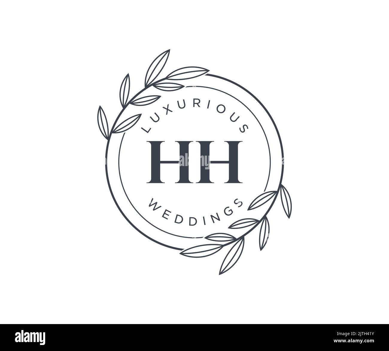 HH Initials letter Wedding monogram logos template, hand drawn modern ...