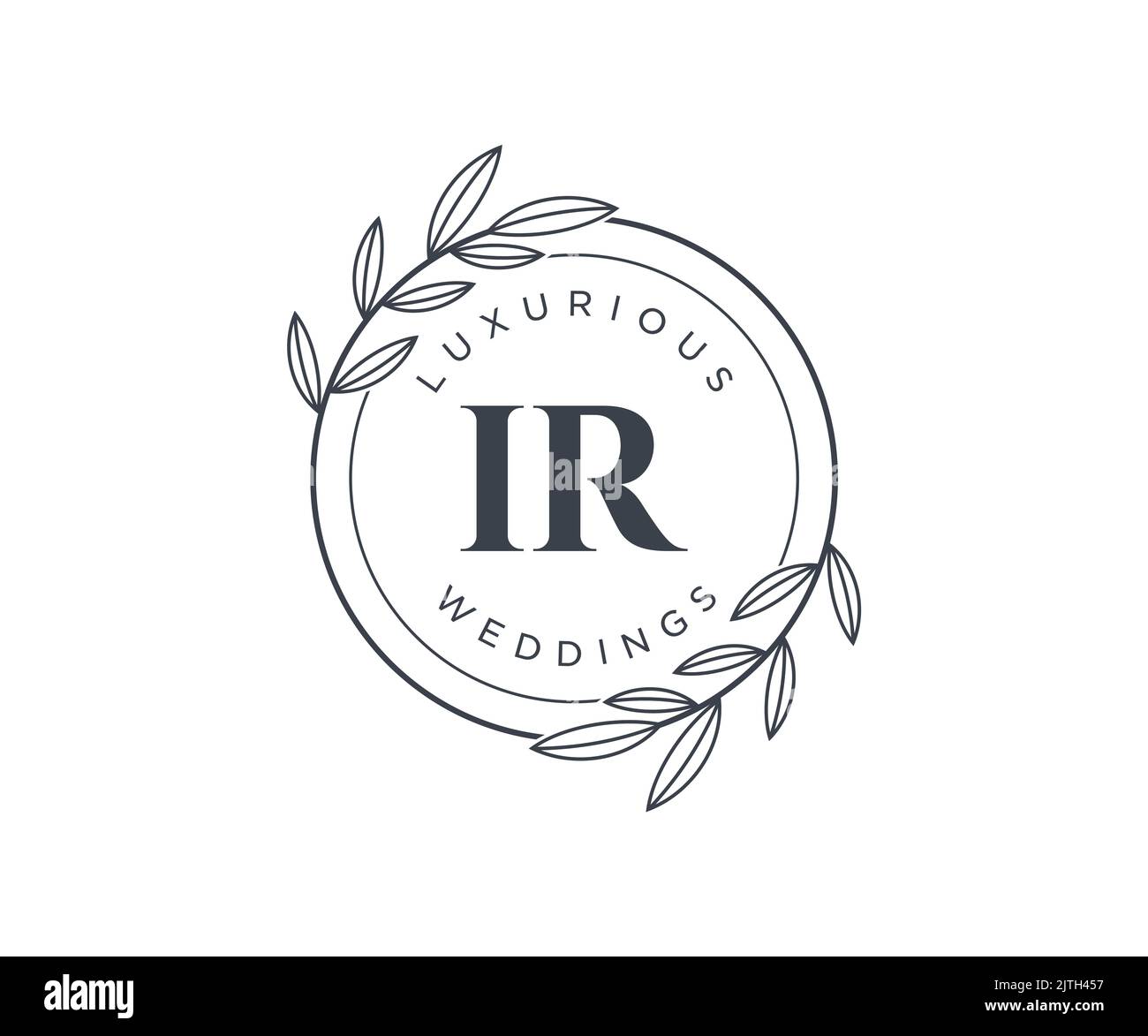 IR Initials letter Wedding monogram logos template, hand drawn modern ...