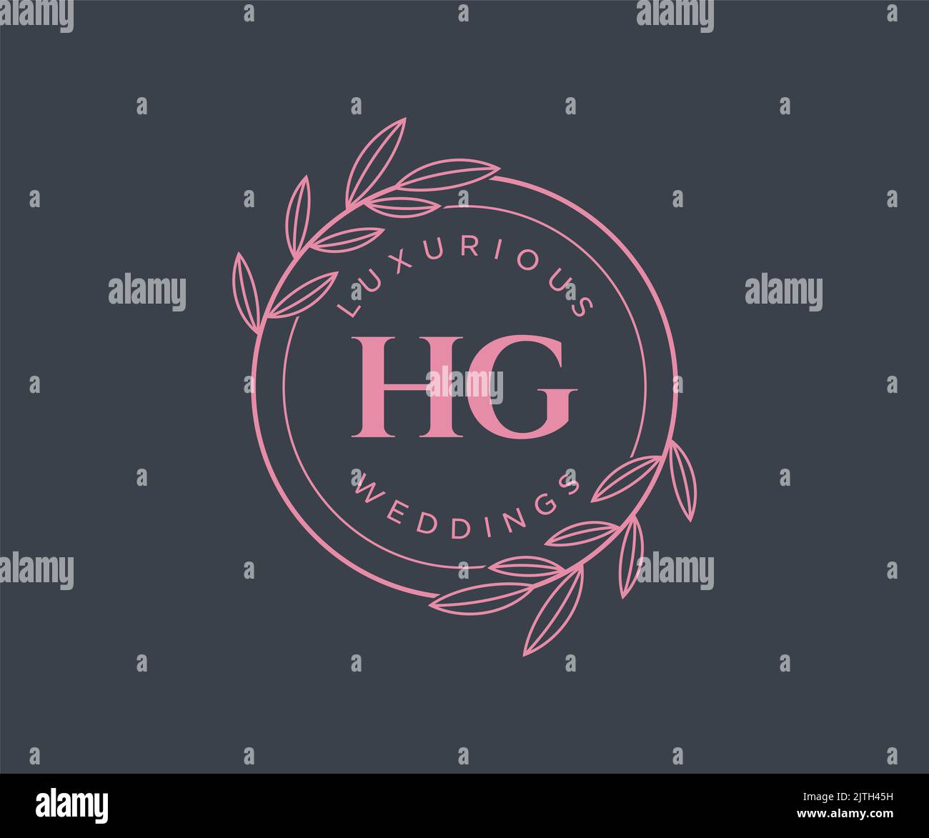 HG Initials letter Wedding monogram logos template, hand drawn modern ...