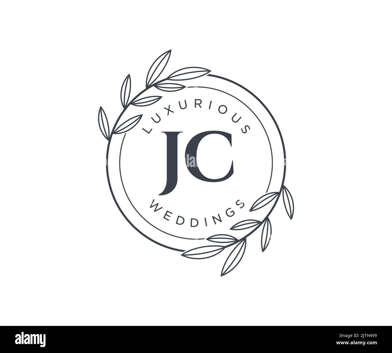 JC Initials letter Wedding monogram logos template, hand drawn modern minimalistic and floral ...