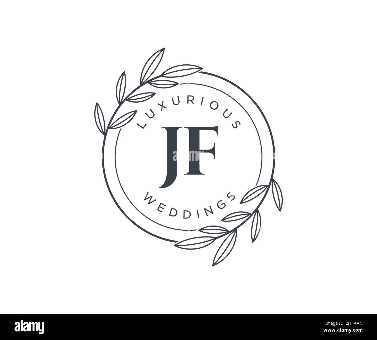 JF Initials letter Wedding monogram logos template, hand drawn modern ...