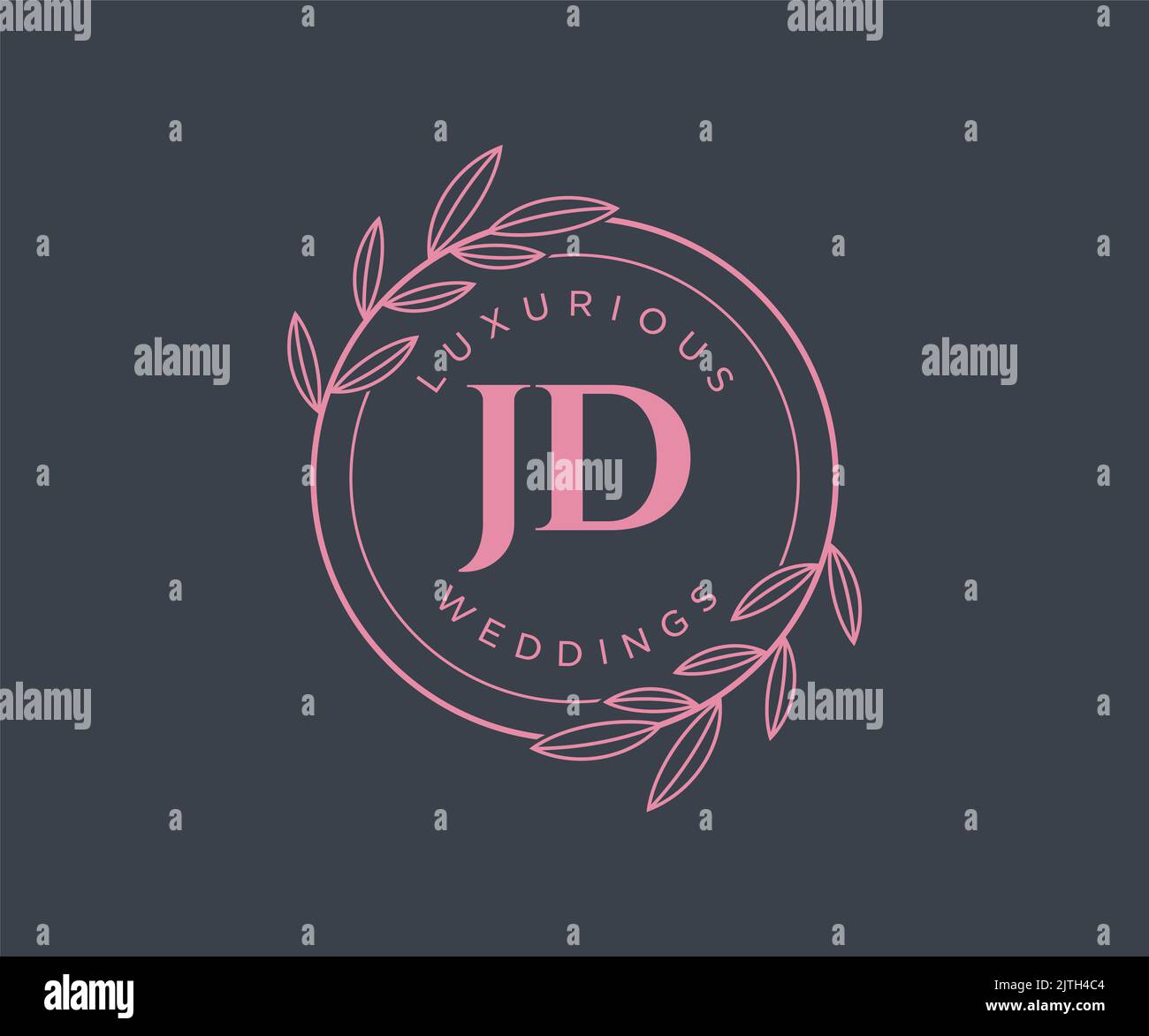 JD Initials letter Wedding monogram logos template, hand drawn modern ...