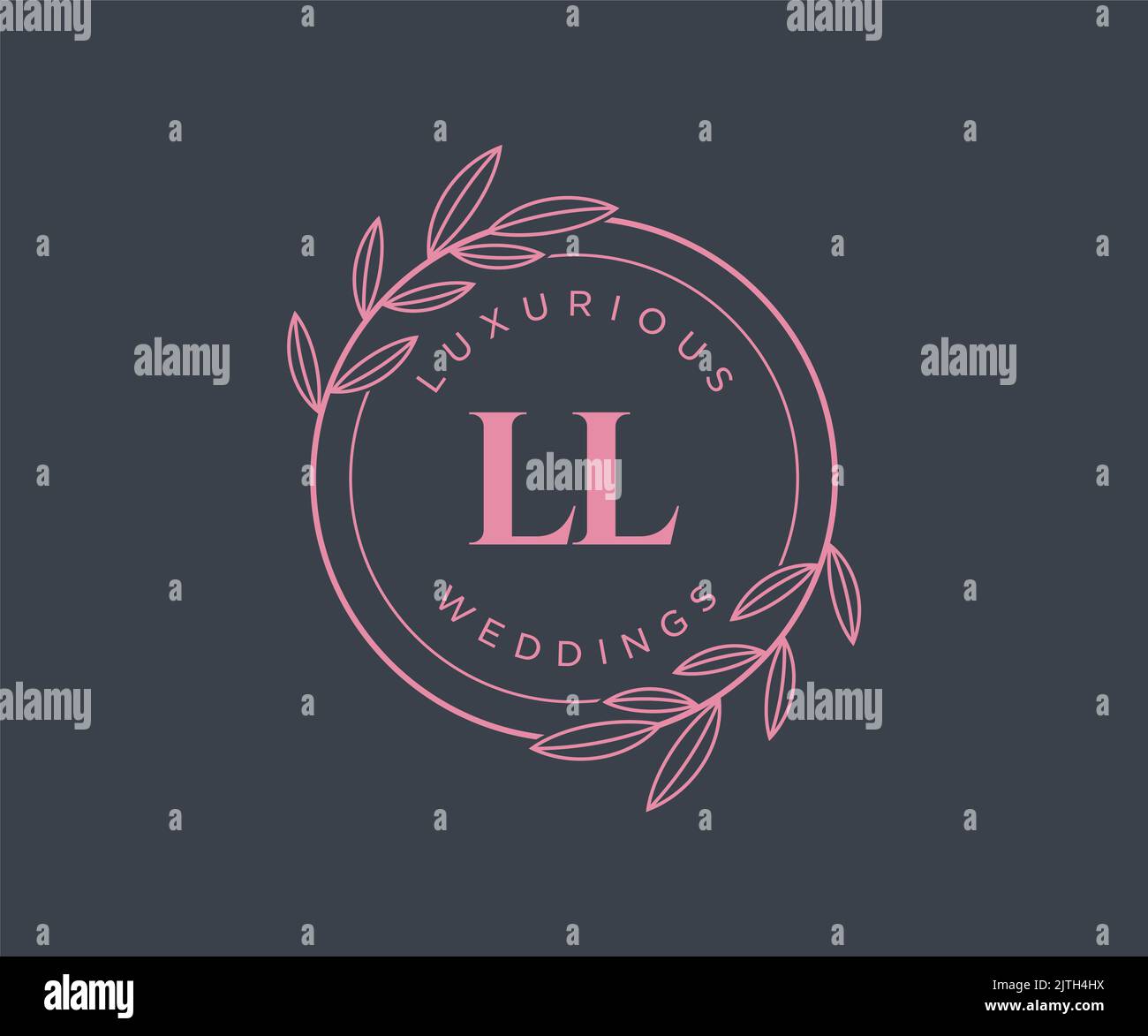 LL Initials letter Wedding monogram logos template, hand drawn modern ...