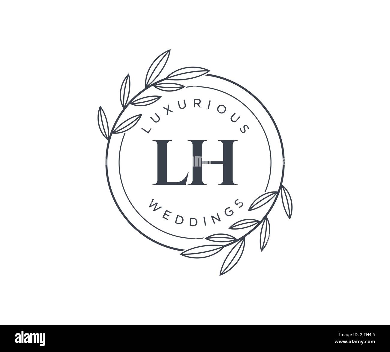LH Initials letter Wedding monogram logos template, hand drawn modern ...