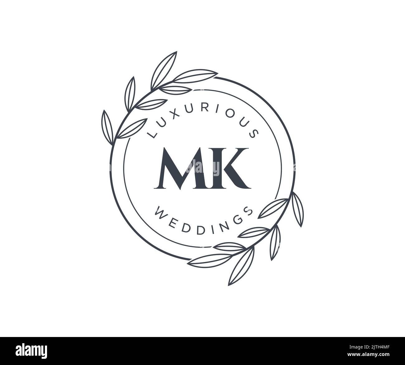 MK Initials letter Wedding monogram logos template, hand drawn modern minimalistic and floral ...