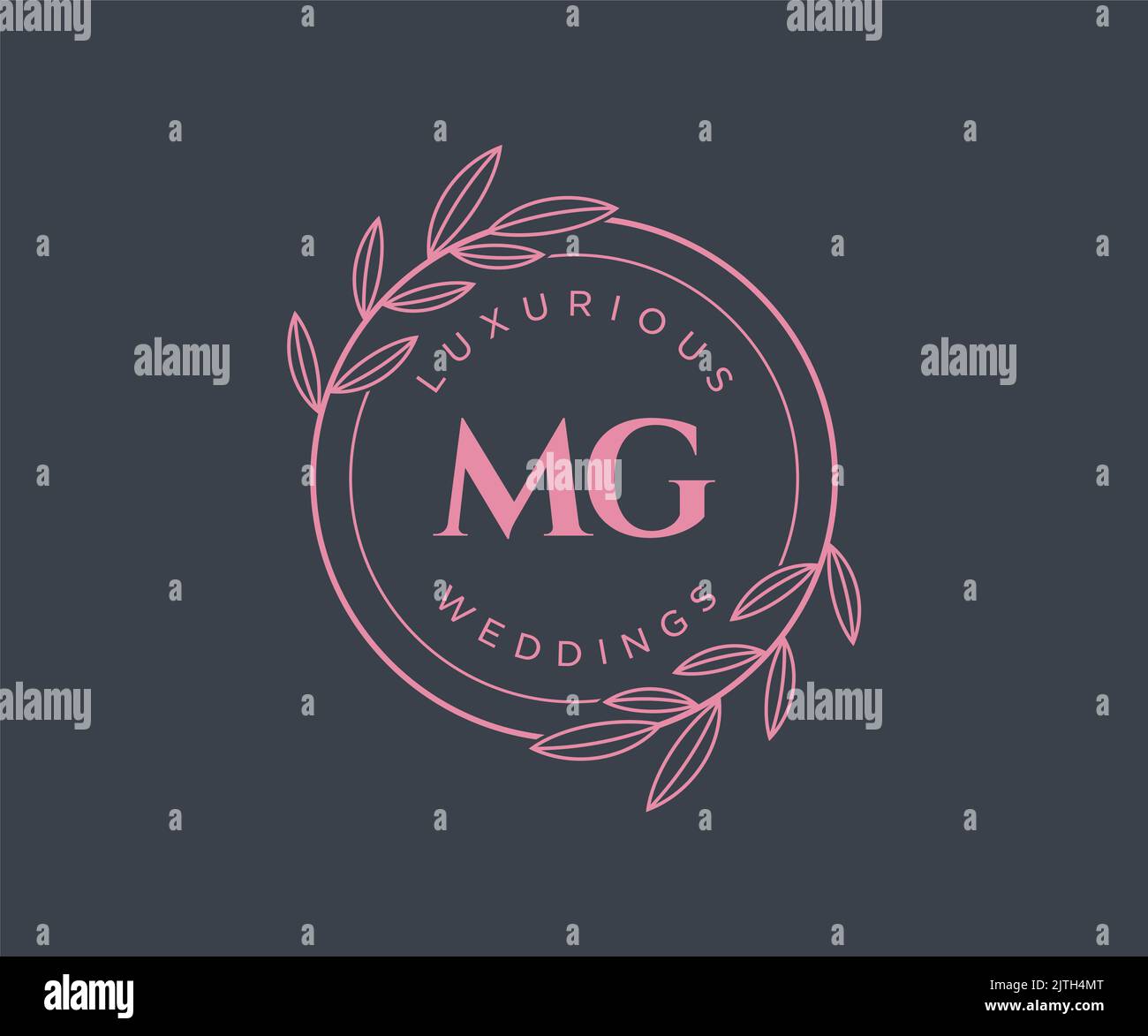 MG Initials letter Wedding monogram logos template, hand drawn modern ...