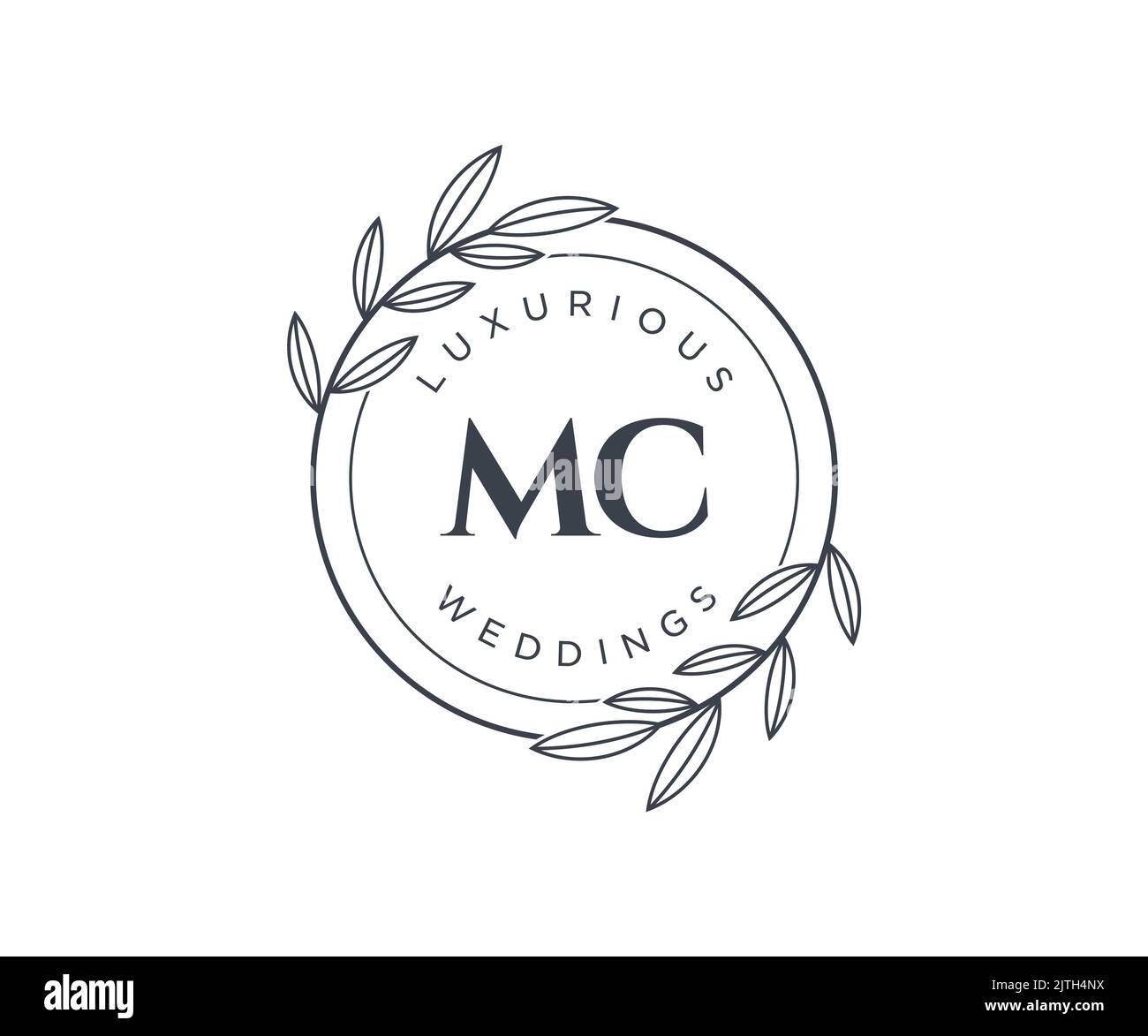 MC Initials letter Wedding monogram logos template, hand drawn modern ...