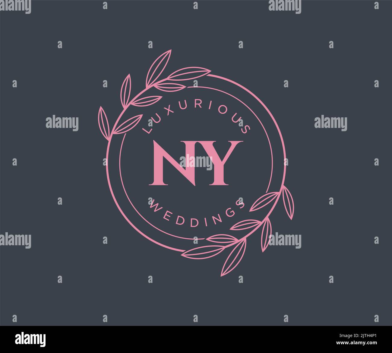 NY Initials letter Wedding monogram logos template, hand drawn modern ...