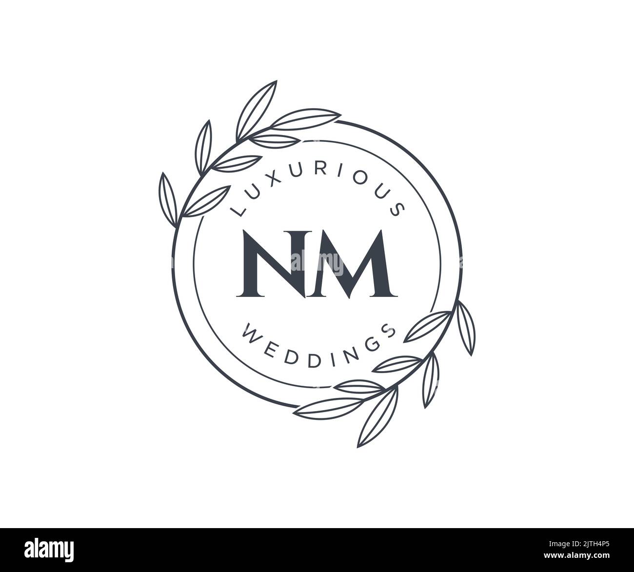 NM Initials letter Wedding monogram logos template, hand drawn modern ...