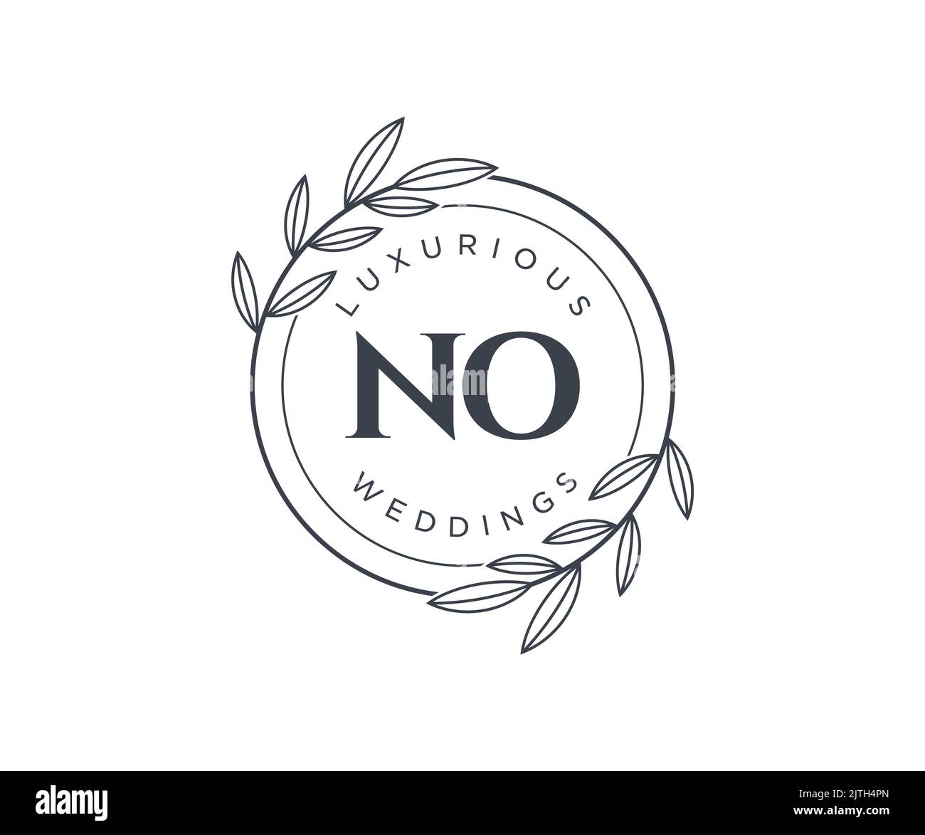 NO Initials letter Wedding monogram logos template, hand drawn modern ...