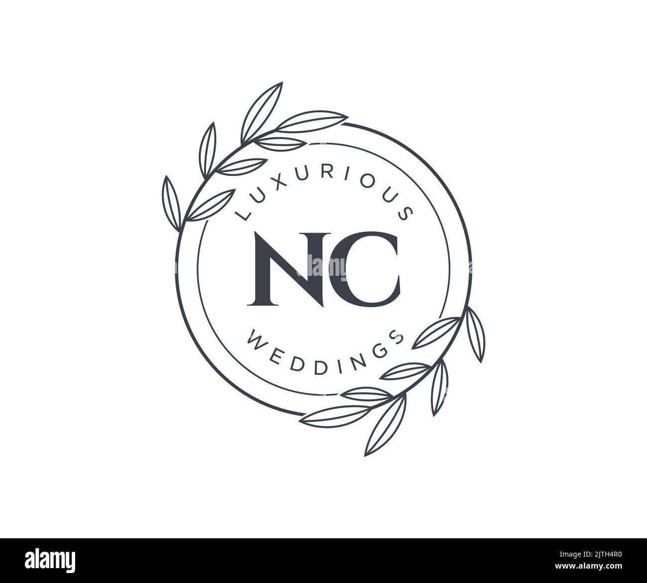 NC Initials letter Wedding monogram logos template, hand drawn modern ...