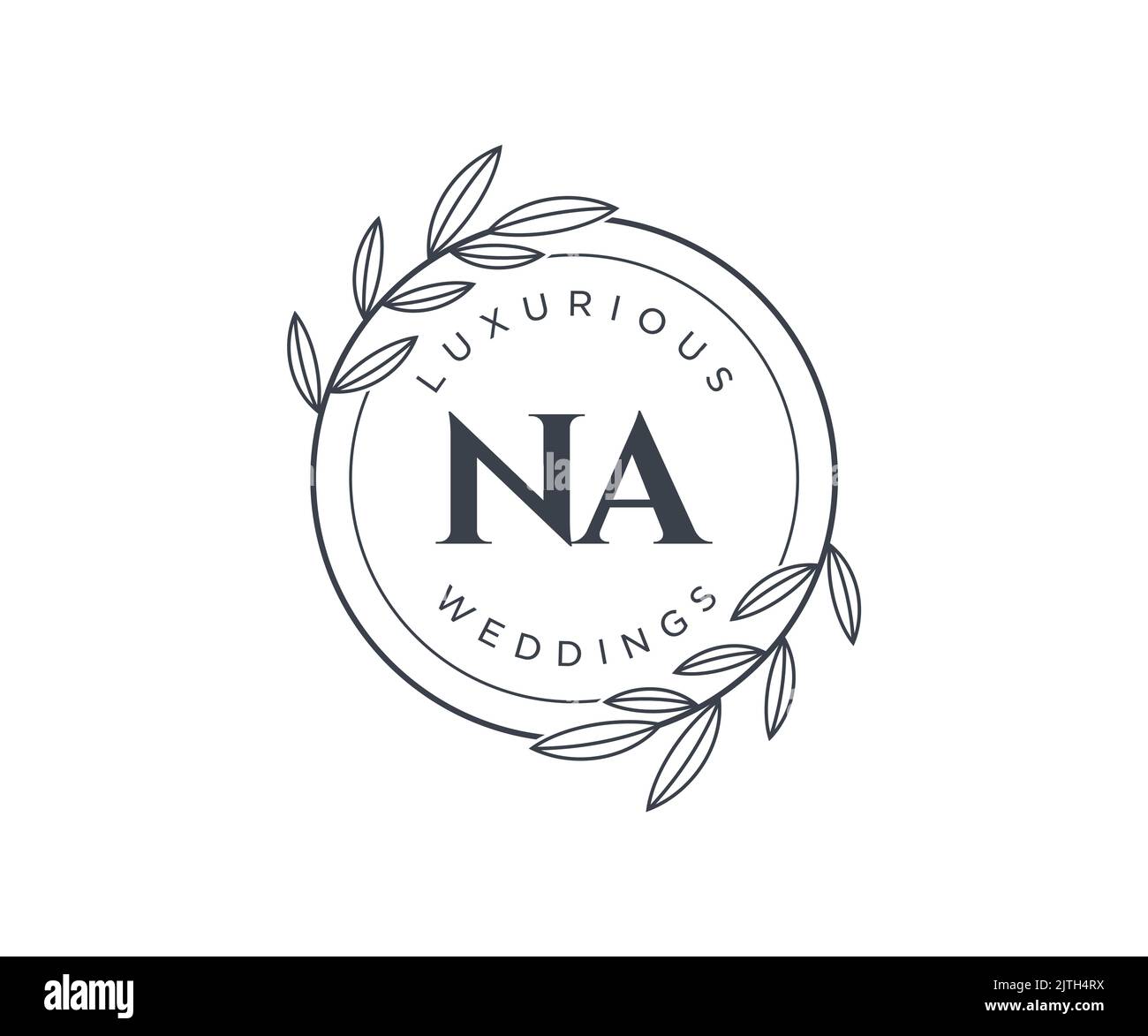 NA Initials letter Wedding monogram logos template, hand drawn modern ...