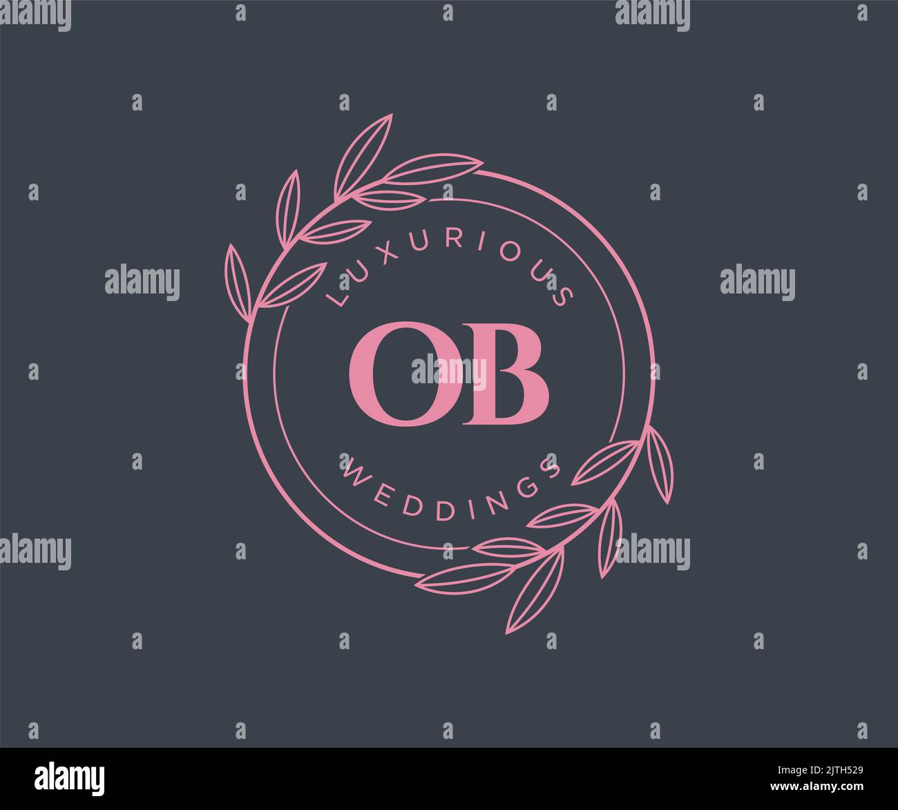 OB Initials letter Wedding monogram logos template, hand drawn modern ...